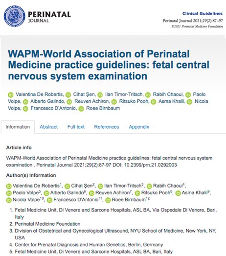 GUIDELINES – WAPM – World Association of Perinatal Medicine